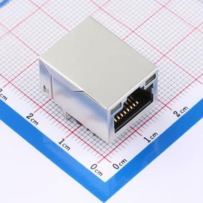 China Robust TAB UP 1X1 10 100BASE Ethernet connector CND tek TE671181B with integrated magnetics and LEDs for sale