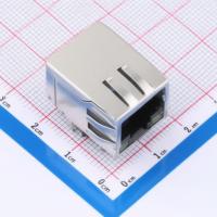 China TAB DOWN 1X1 10 100 1000BASE Connector with 750 Cycles Durability and PBT Housing CND tek TE611130GH for sale