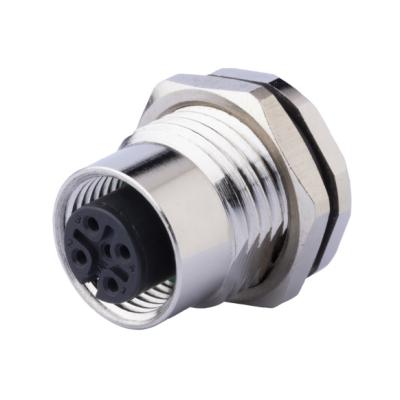 China M12 Female Connector Panel Mount CUI CDM1213-03A-FT-F9-67 with IP67 Ingress Protection and IEC61076 for sale