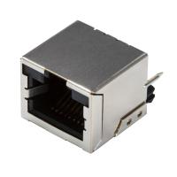 China connectivity modular jack CUI CRJ061-L1-TH with 8P8C RJ45 connector and integrated LED indicators for sale