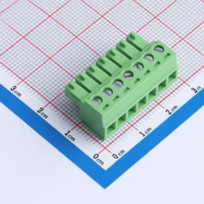 China 3.81mm pitch terminal block single row pluggable closed chxunda XD15EDGK-3.81-7P-V rated voltage 300V current 8A for sale