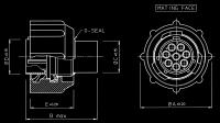 China Robust industrial connector EATON UTG18AD with 4 pin contacts and secure audible locking mechanism for sale