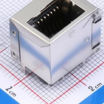 China Durable 180 Tab Up 1x1 100BaseT Networking Connector CND-tek T11106L6GU with Green and Yellow LEDs for sale