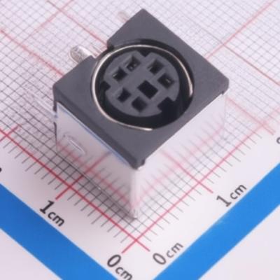 China CUI MD 60SM Mini DIN Connector Series Featuring PCB Mount Right Angle Orientation and Side Shielding for sale