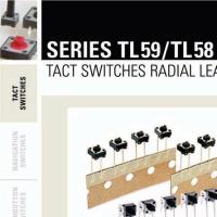 China High Reliability E-Switch TL58VF160Q Tactile Navigation Switch with Right Angle Radial Lead Mounting for sale