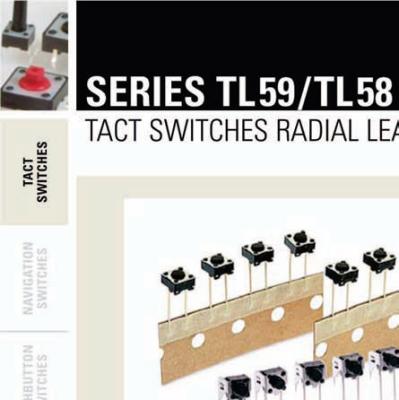 China High Reliability E-Switch TL58VF160Q Tactile Navigation Switch with Right Angle Radial Lead Mounting for sale