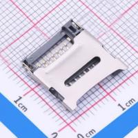 China TF card connector HanElectricity TF-1307-18 with thermoplastic housing copper alloy contacts and stainless steel shell for sale