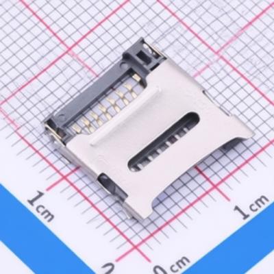 China TF card connector HanElectricity TF-1307-18 with thermoplastic housing copper alloy contacts and stainless steel shell for sale