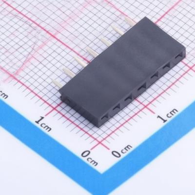 China 2.54mm Pitch Single Row Header Connector Straight Pin Plastic Height 85 Model HCTL PM254-1-07-Z-8.5 for sale