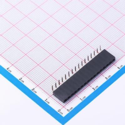 China 2.54 Millimeter Pitch Single Row Header Connector Featuring HCTL PM254-1-16-W-8.5 Right Angle Pin for sale