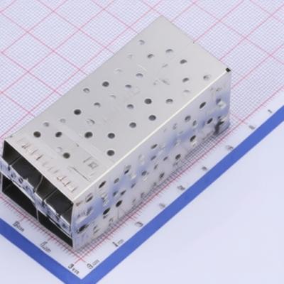 China SFP Plus 2x2 Cage Connector FOXCONN 3S1020F3-AD4-4F Tray Packing with Tin Lead Plated Press Fit Area for sale
