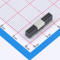 China Dual row pin header with SMT termination and cover HCTL PM127-2-15-S-4.3-G1-R 1.27 millimeter pitch for sale