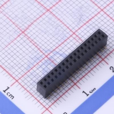 China Surface mount double row pin header featuring HCTL PM127-2-17-S-4.3 model with PA6T plastic material for sale