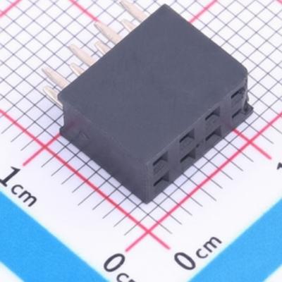 China Dual row pin header 254 millimeter pitch plastic height 85 millimeters HCTL PM254-2-04-Z-8.5 connector solution for sale