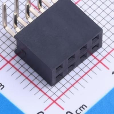 China Dual Row Header Connector HCTL PM254-2-04-W-8.5 2.54mm Pitch Straight Pin Connector for PCB Assembly for sale