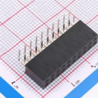 China 2.54mm Dual Row Pin Header HCTL PM254-2-10-W-8.5 Right Angle Plastic Height 8.5mm Length 12.7mm Connector for sale