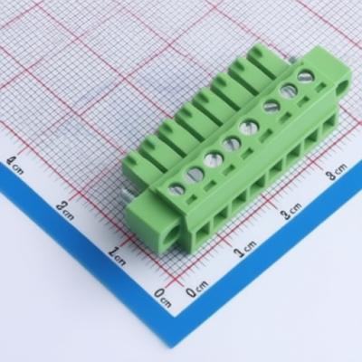 China Screw Terminal Pluggable Terminal Block HCTL HC15EDGKM-3.81-8P-V Rated Voltage 300V Brass Nickel Plated Pins PA66 Body for sale