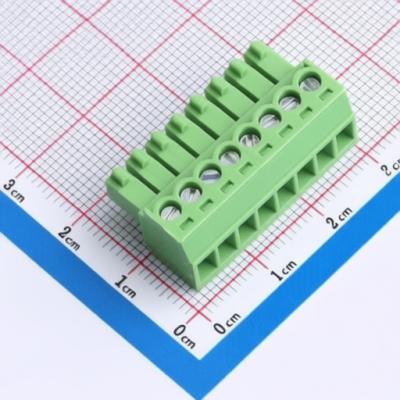 China Screw Terminal Plug-in Terminal Block HCTL HC15EDGK-3.5-8P-V Single Row 3.50mm Pitch Rated Current 8A for sale