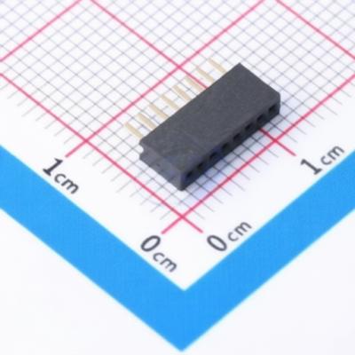 China Electronic component single row straight pin header HCTL PM127-1-08-4.3-G0 with 2.1mm plastic width for sale