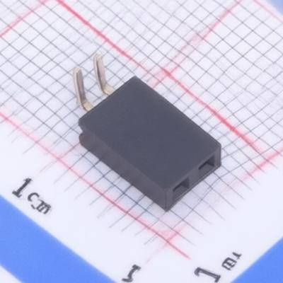 China Single Row Header 2.54 Millimeter Pitch Right Angle Pin Plastic Height 8.5 Millimeter HCTL PM254-1-02-W-8.5 Connector for sale