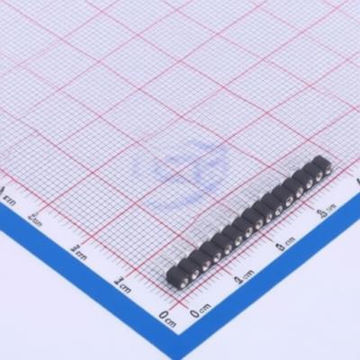 China Single row header connector with 254mm pitch round straight pins and durable contacts HCTL PM254-1-15-Z-3.0-C for sale