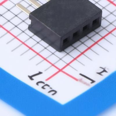 China Electronic single row pin header with straight pins and 21 millimeter plastic width HCTL PM127-1-04-4.3-G0 for sale