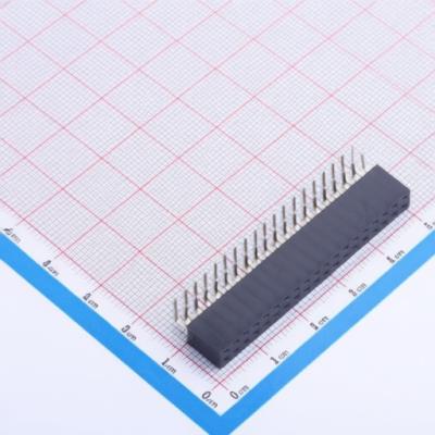 China Dual row 254mm pin header straight pin 85mm plastic height HCTL PM254-2-19-W-8.5 electronic component for sale
