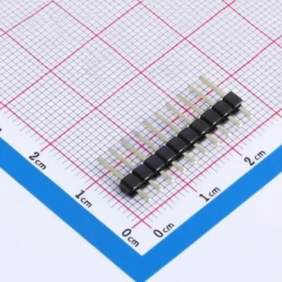 China 2.54mm pitch single row straight pin header HDGC HDGCPH-PZ01-10 with dielectric voltage rating 500 AC DC for sale
