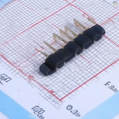 China 2.54 millimeter pitch single row straight pin header HDGC HDGCPH-PZ01-08 with PA6T insulator and 3 amp current rating for sale