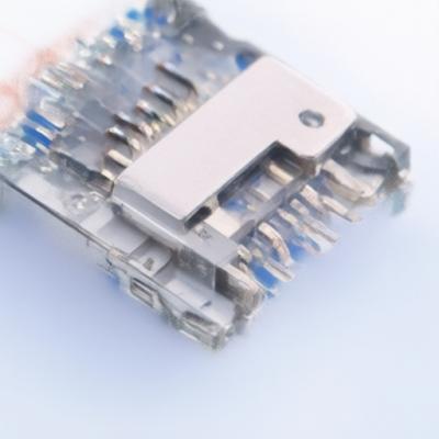 China SIM Card Connector HanElectricity NANO-1150 with Stainless Steel Shell and Phosphor Bronze Terminals for sale