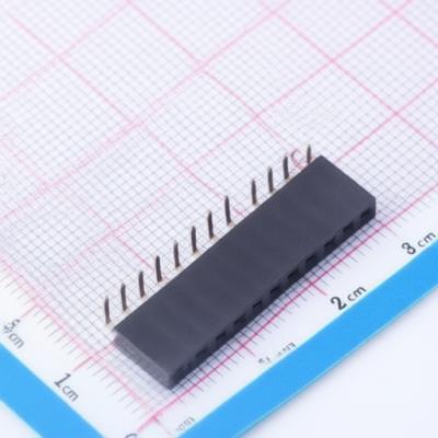 China 2.54mm Pitch Single Row Header Connector with Right Angle Pins HCTL PM254-1-11-W-8.5 Electronic Part for sale