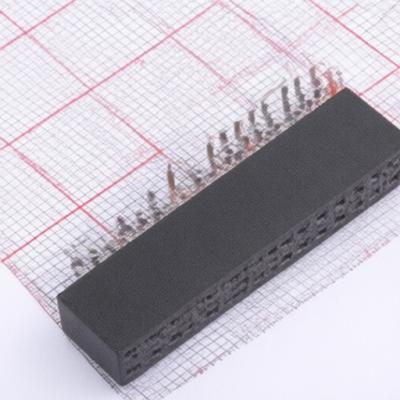 China Right angle dual row 254 pitch pin header plastic height 85 millimeters HCTL PM254-2-15-W-8.5 electronic connector component for sale
