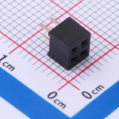 China Double Row Pin Header HCTL PM200-2-02-Z-4.3 with Straight Pin Type and 4.3 Millimeter Plastic Height for sale