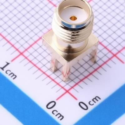 China Gold Plated Brass SMA Female Connector White Teflon Insulator HJ Tech HJ-SMA313 for PCB Applications for sale