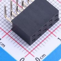 China 2.54mm pitch dual row header connector HCTL PM254-2-05-W-8.5 straight pin plastic height 8.5mm body length 12.7mm for sale