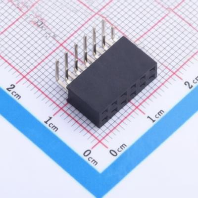 China Electronic Connector 2.54mm Pitch Dual Row Pin Header HCTL PM254-2-06-W-8.5 Right Angle for sale
