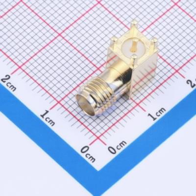 China Communication Connector 90 Degree SMA Female Connector Male Pin Brass Body Gold Plated HJ Tech HJ-SMA515-2 for sale