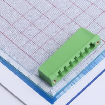 China Single row plug in terminal block HCTL HC2EDGVM 5.08 7P V with PA66 UL94V 0 housing and brass pins for sale