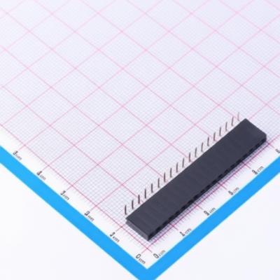 China Single Row Header Connector 2.54mm Pitch HCTL PM254-1-19-W-8.5 Right Angle Pin Electronic Component for sale