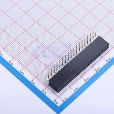 China Durable Dual Row Pin Header 2.54mm Pitch HCTL PM254-2-18-W-8.5 Bent Pin Connector with Plastic Height for sale