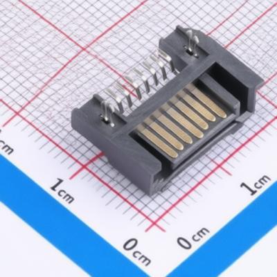 China SATA 7 pin connector with 90 degree fish bone foot SMT mounting HOAUC HYCW02 SATA07 250B model for sale
