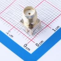 China 180 Degree SMA Female Connector with Male Pin PCB Connector HJ Tech 2LC15SF044 Brass Gold Plated Body for sale