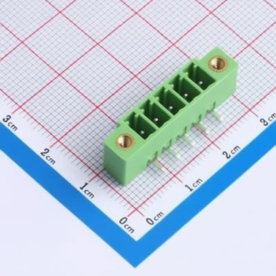China Right Angle Pin Screw Terminal Block Single Row Plug In Rated Current 8A Electrical Connector HCTL HC15EDGRM-3.81-5P-V for sale