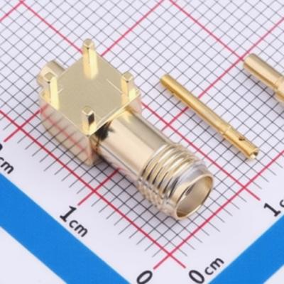 China 90 Degree SMA Female to Female Pin Connector Compatible with RG 1.13 Cable HJ Tech 2LC15SF025 Model for sale