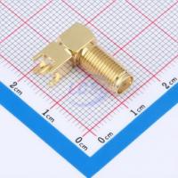 China 90 Degree SMA Female Connector Female Pin PCB Mount Solder Type Brass Gold Plated HJ Tech 2LC15SF076 for sale
