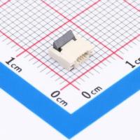 China FPC connector Hong Cheng HC-FPC-0.5-4P-FHH20 with black LCP housing and gold plated copper terminals for sale