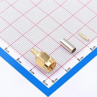 China SMA Male Connector Gold Plated Body and Pin with Nickel Copper Tube HJ Tech 2LC15PM058 RoHS Certified for sale