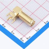 China Brass Gold Plated Threaded Body 90 Degree SMA Female Connector with Male Pin HJ Tech RF2203016 PCB for sale