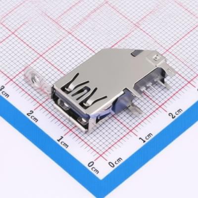China USB 2.0 AF 90 Degree Side Insertion Connector HJ Tech 2LS00S0022 for PCB Layout Top View Applications for sale