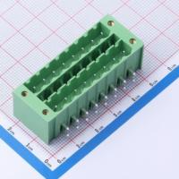 China JILN JL2EDGKRHM 50808G01 industrial green pluggable male connector with right angle pins and ear attachments for sale